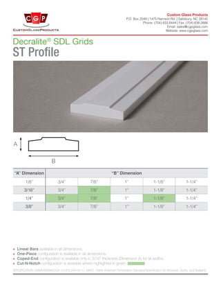 CGP SDL Grid profiles and Colors Catalog | PDF