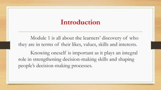 CGP 10 Module 1 for grade 10 learners career guidance program | PPTX