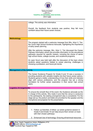 Career Guidance Program Accomplihsment Report | DOCX