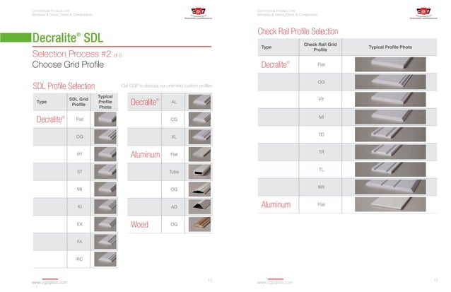CGP commercial catalog for window and SDL grids | PDF
