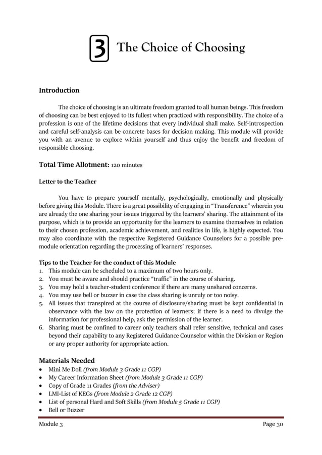 Cgp grade 12 module 3-edited | PDF | Resume Writing and Advice | Job Search