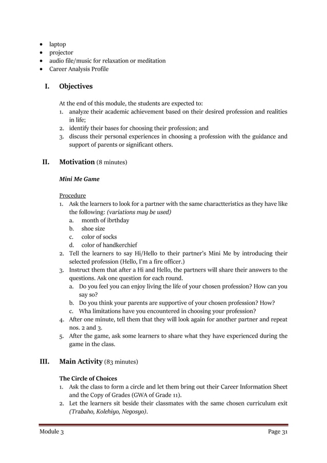 Cgp grade 12 module 3-edited | PDF | Resume Writing and Advice | Job Search