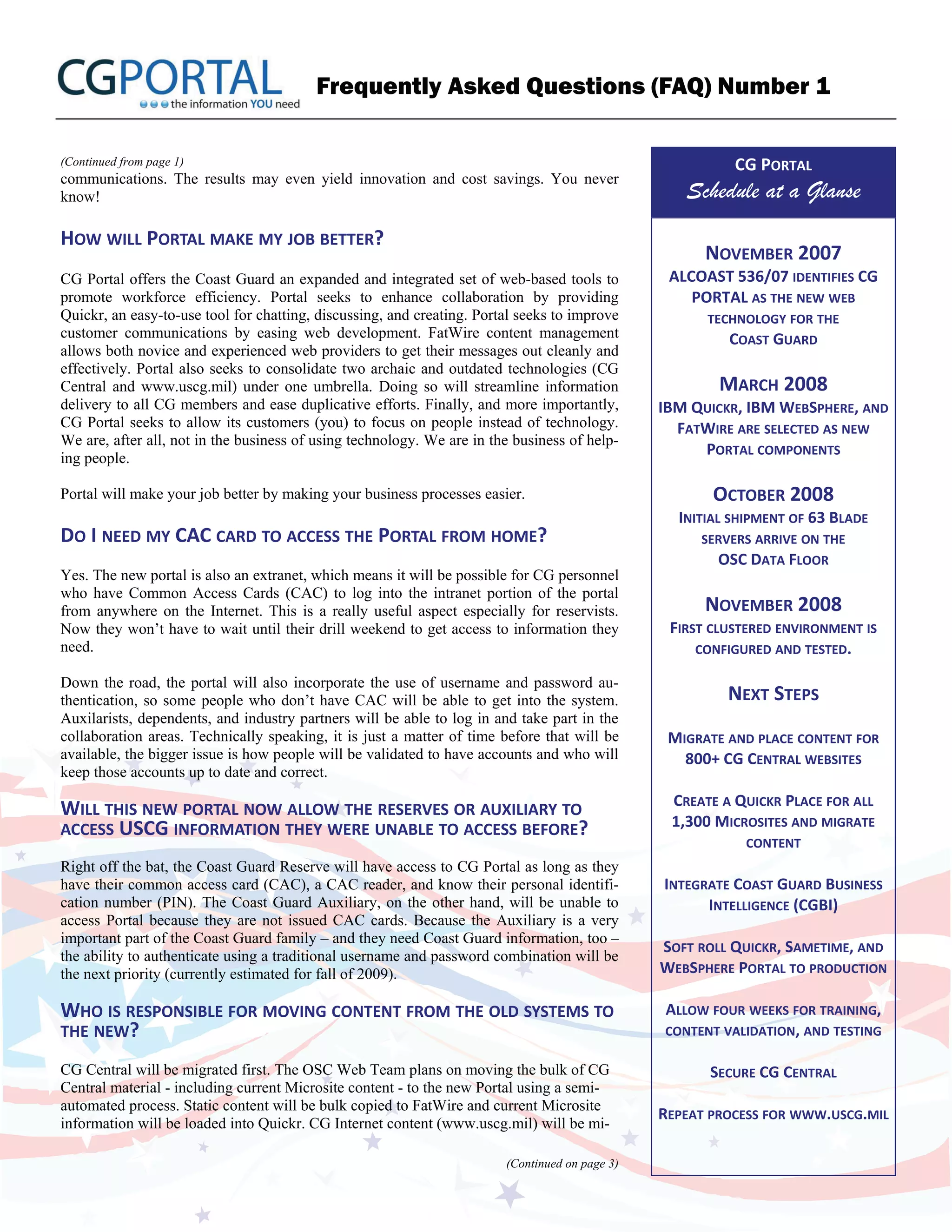 FAQ #1 for the Coast Guard Portal | PDF | Internet | Computing