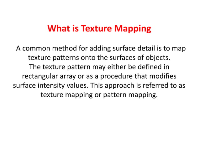 texture mapping in computer graphics | PPT