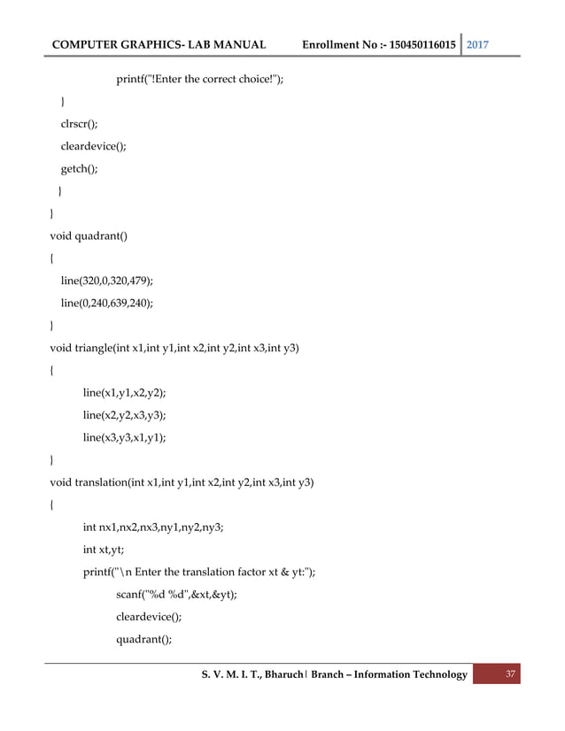 Computer graphics practical(jainam) | PDF