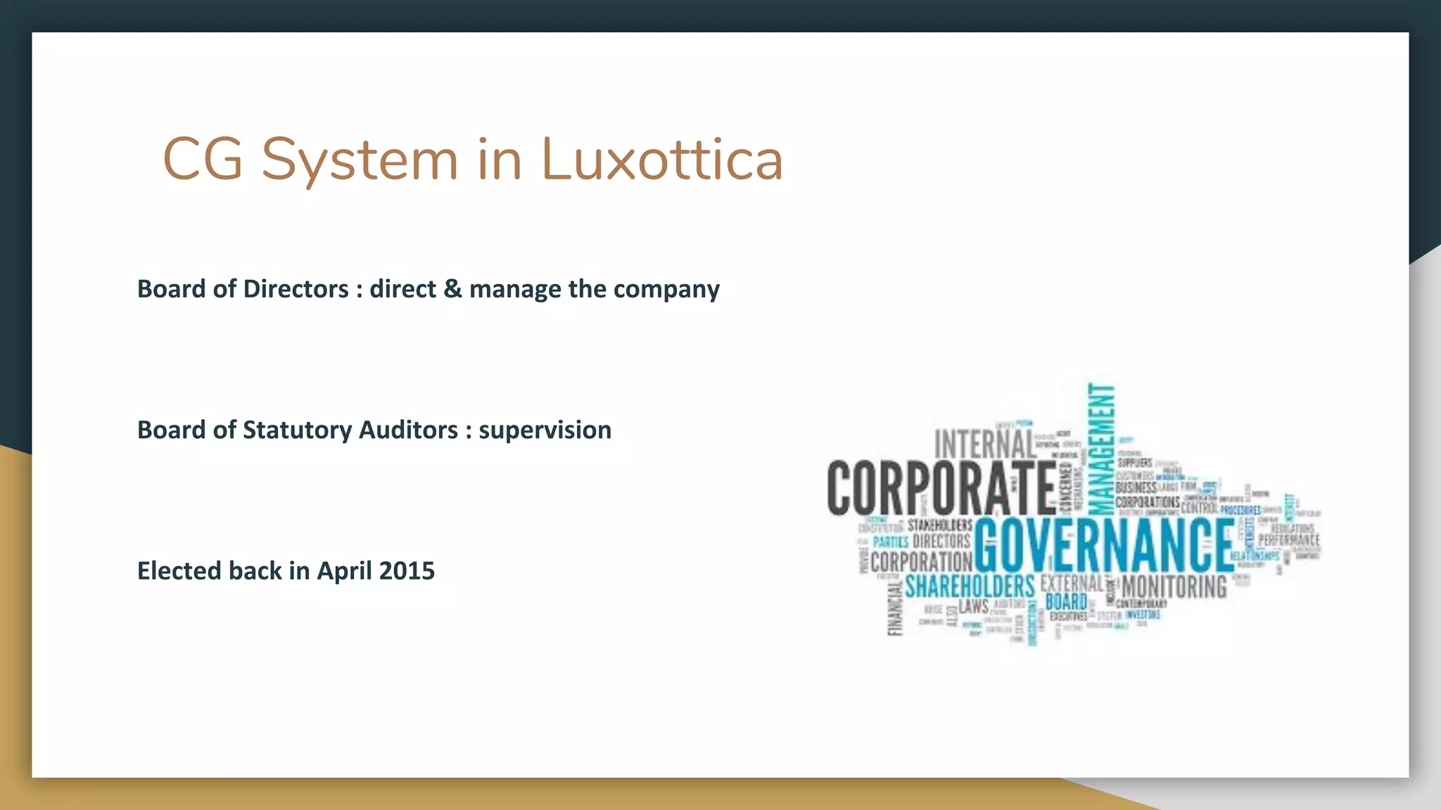 Cg practice in luxottica | PDF