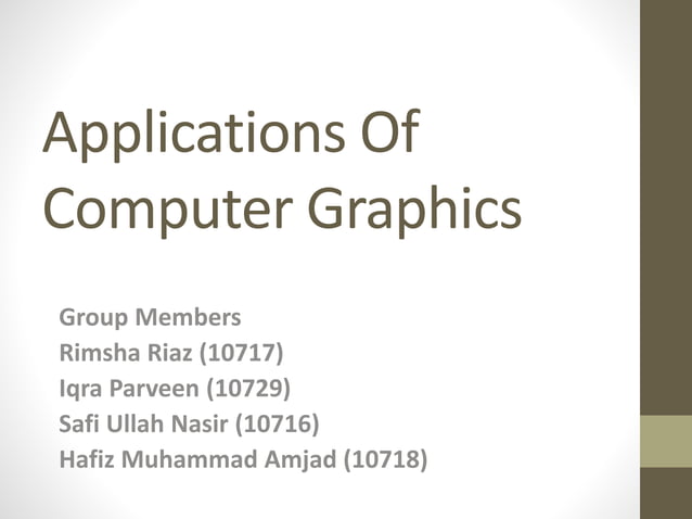 Applications Of Computer Graphics | PPTX