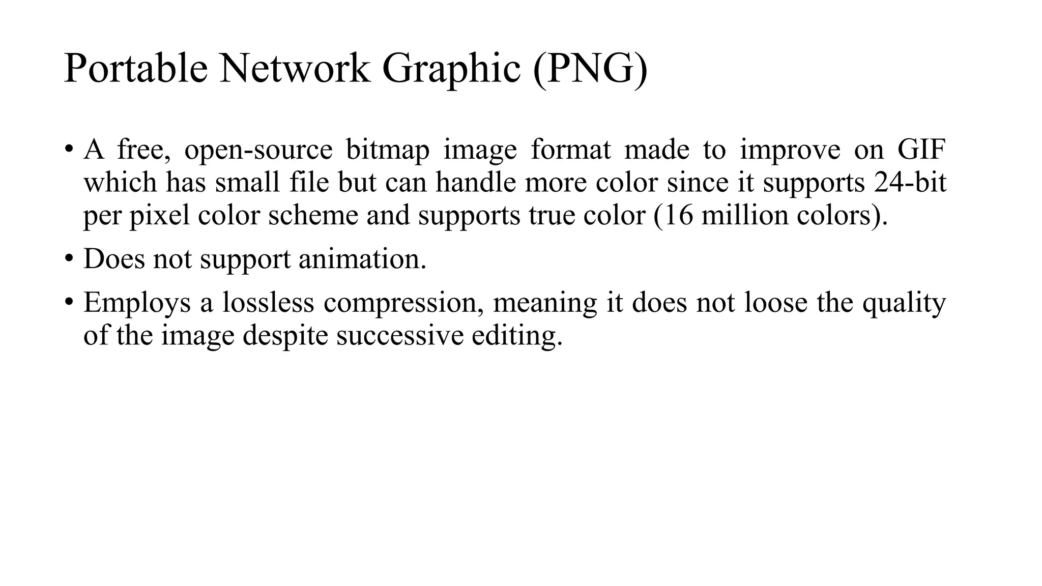 CG presentation image file formats and its types | PPTX