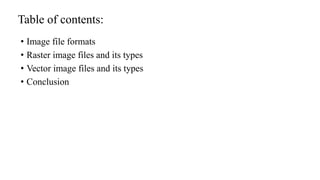 CG presentation image file formats and its types | PPTX