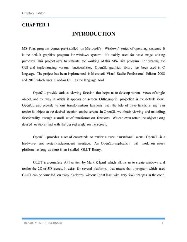 COMPUTER GRAPHICS PROJECT REPORT | PDF