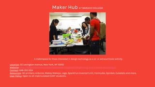 Makerspaces on CUNY Campuses | PPT