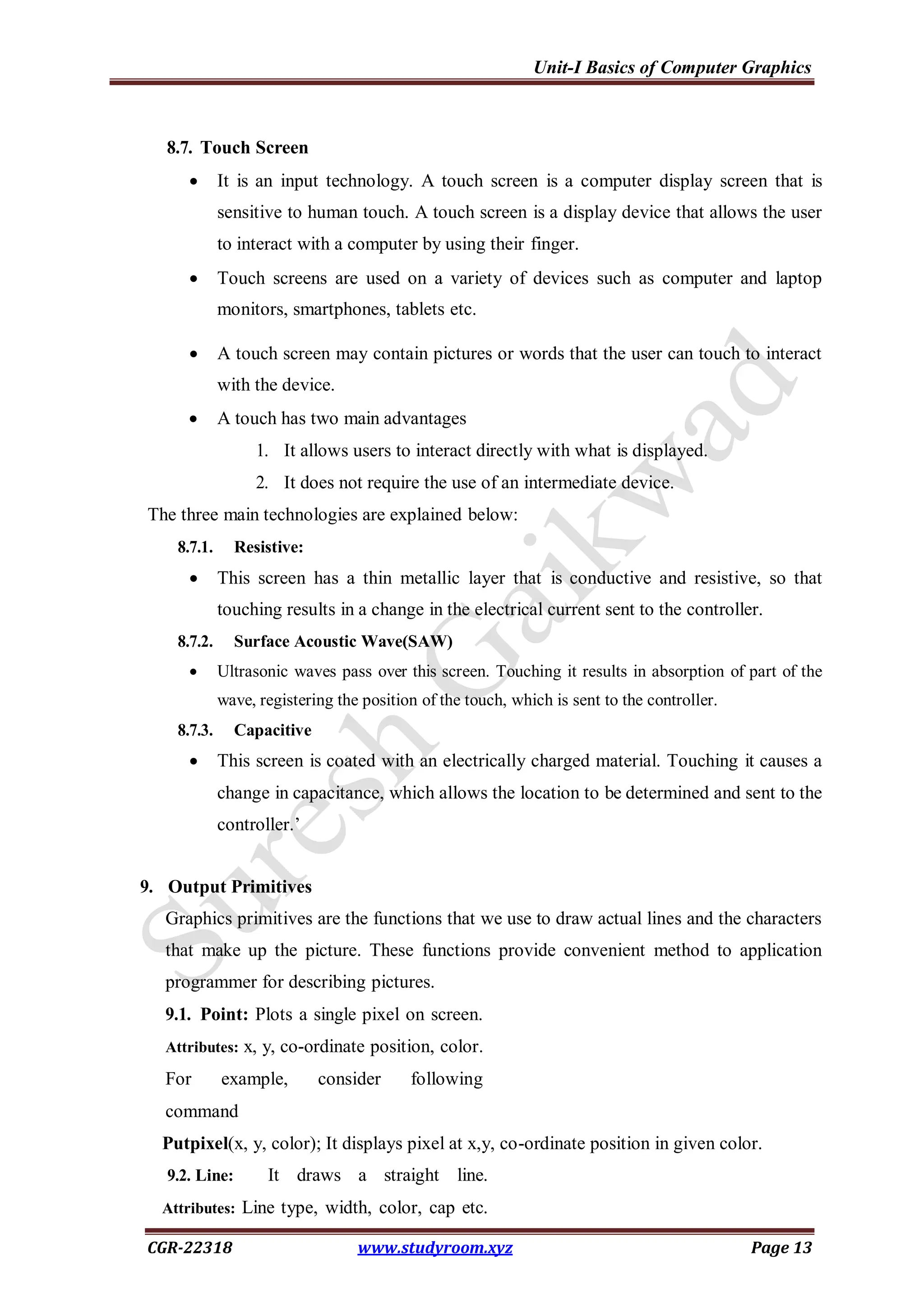 CGR-Unit-1 Basics of Computer Graphics.pdf