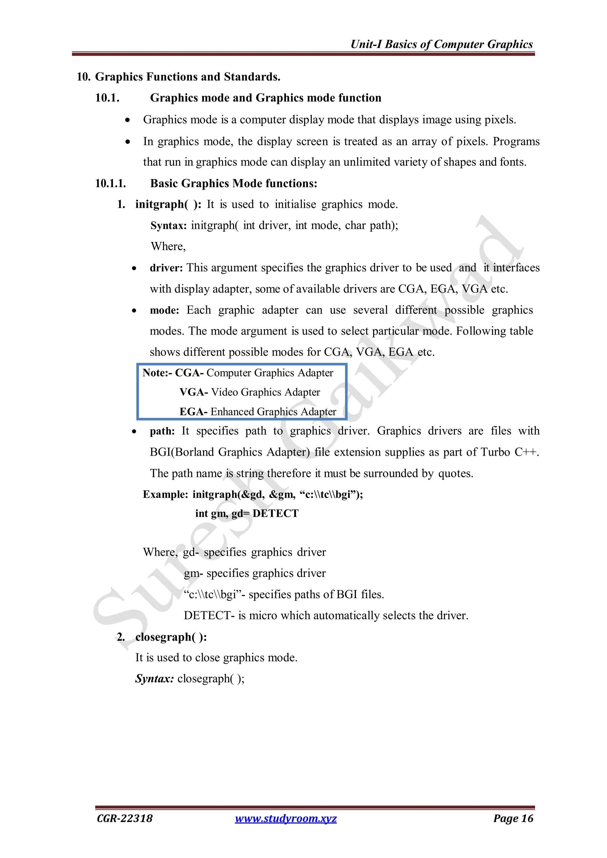 CGR-Unit-1 Basics of Computer Graphics.pdf