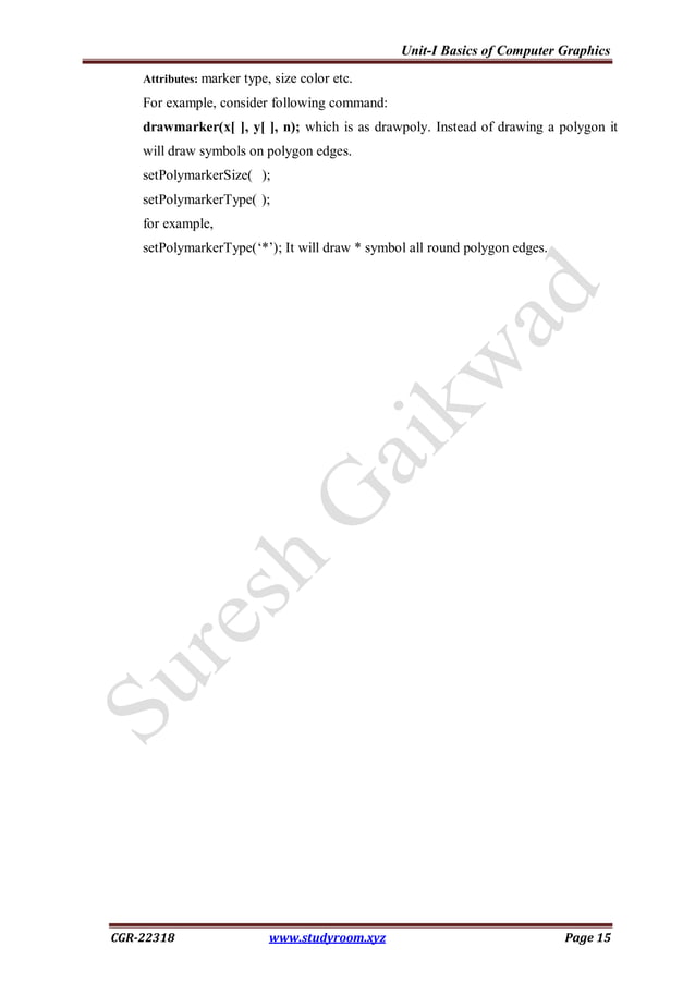 CGR-Unit-1 Basics of Computer Graphics.pdf | Computing | Technology & Computing