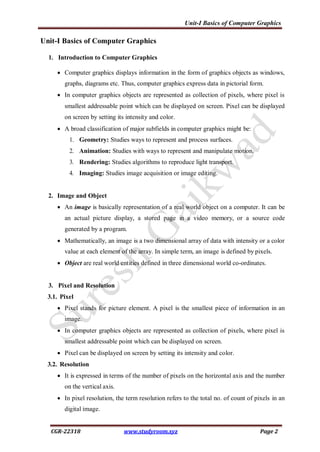 CGR-Unit-1 Basics of Computer Graphics.pdf