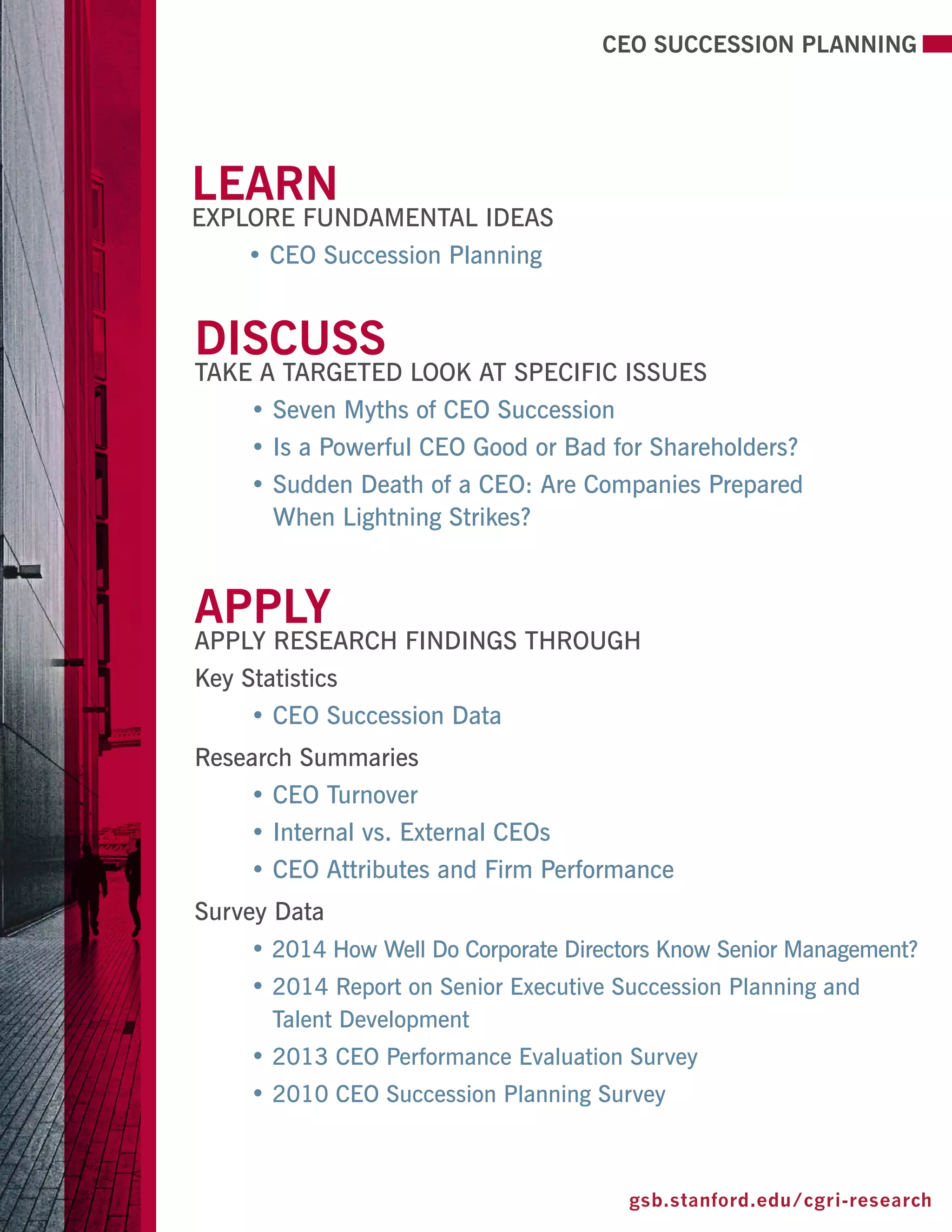 CEO Succession Planning: A Guide to Understanding Concepts of Corporate ...