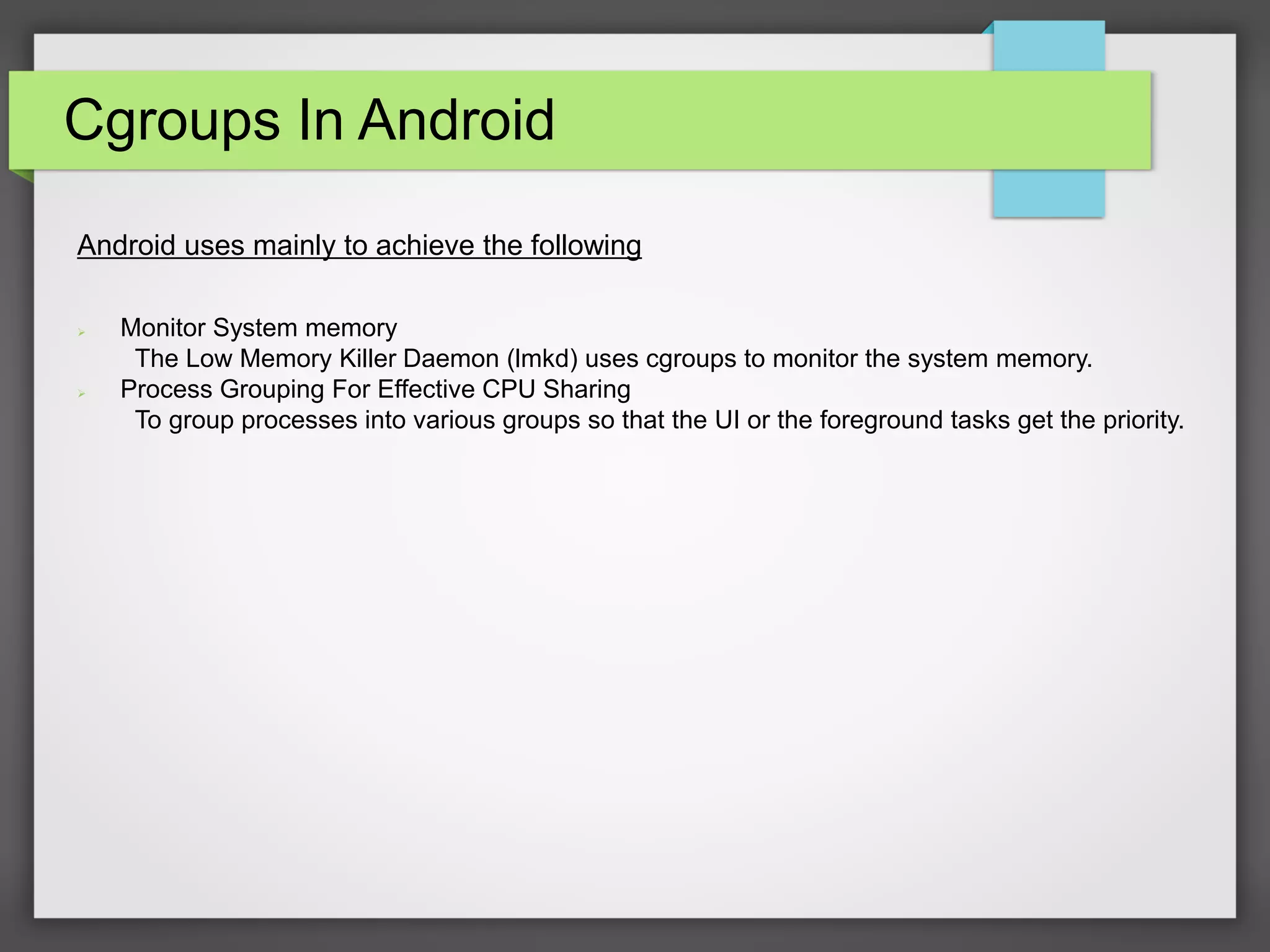 Cgroups in android | PDF