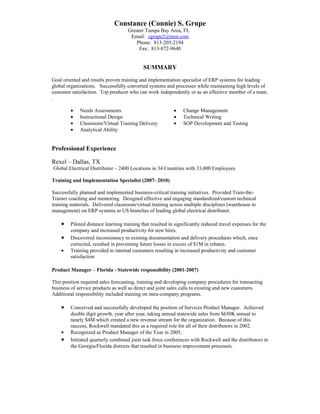 Connie Grupe Resume | DOC