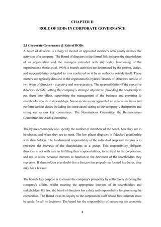 Role of BODs in Corporate Governance | PDF
