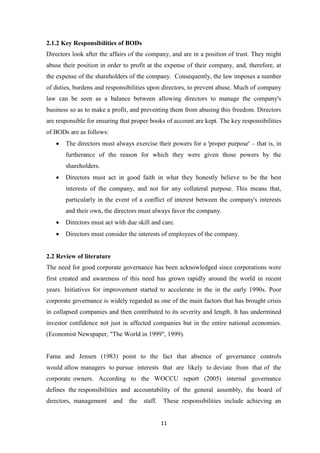Role of BODs in Corporate Governance | PDF
