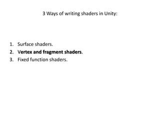 Cg shaders with Unity3D | PPT