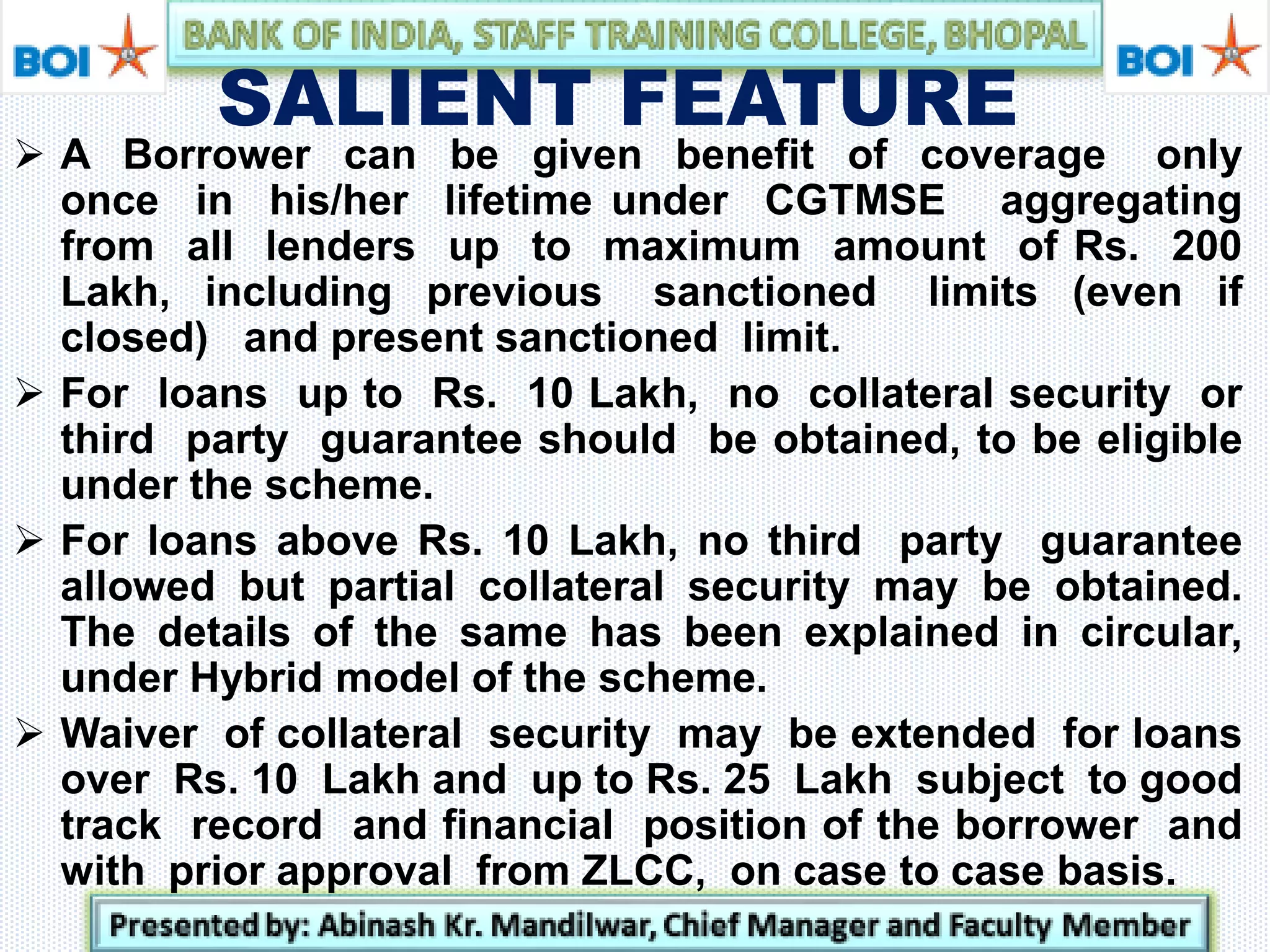 CGTMSE & other loan guarantee schemes | PDF