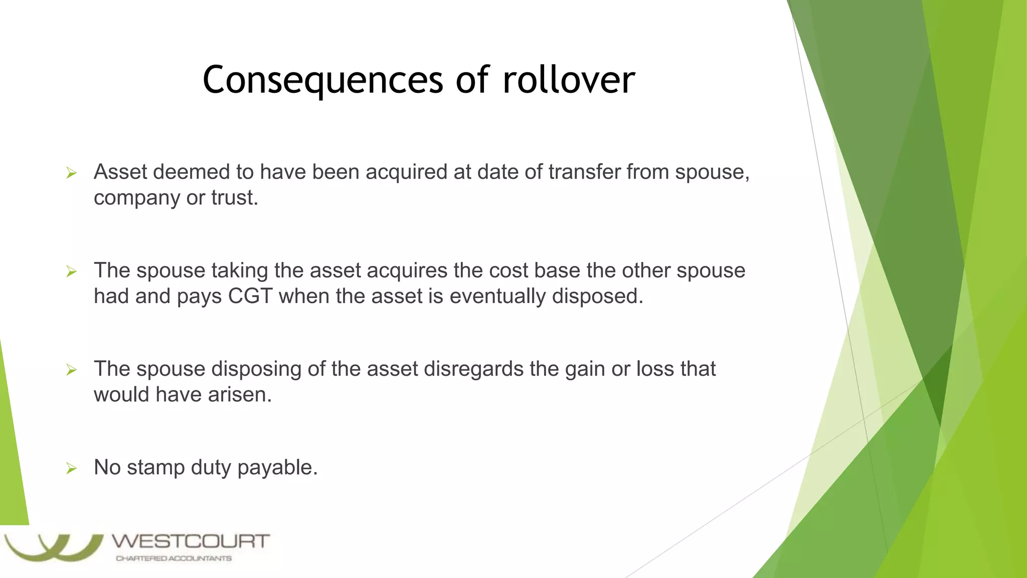 CGT rollover relief on marriage breakdown | Family Business Accountants ...