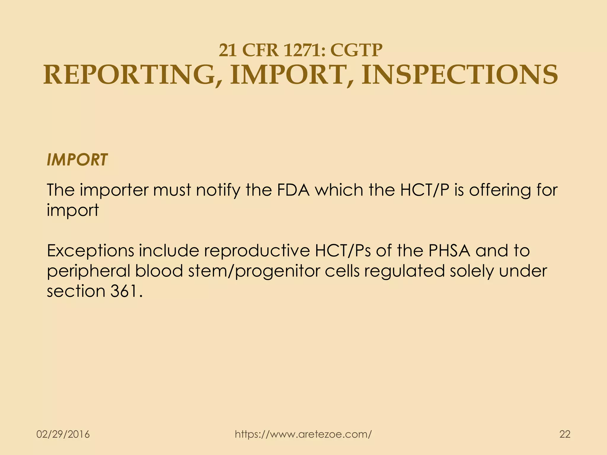 current Good Tissue Practice | PPT