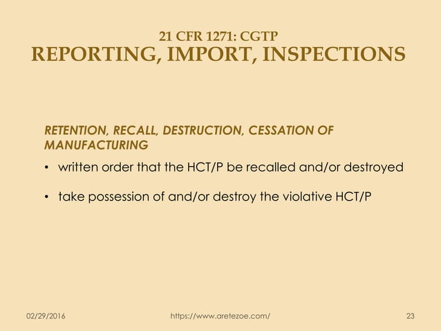 current Good Tissue Practice | PPT