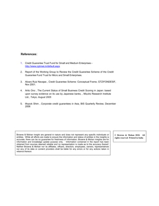 Credit Guarantee Scheme for SME: An assessment | PDF