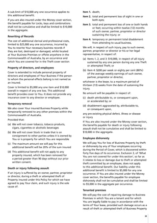 CGU Business Pack PDS (Product Disclosure Statement / Policy Wording) | PDF
