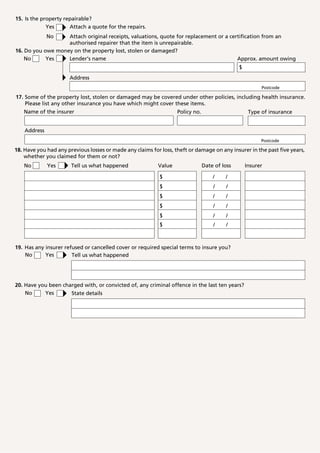 CGU General Claim Form | PDF | Motor Insurance | Insurance