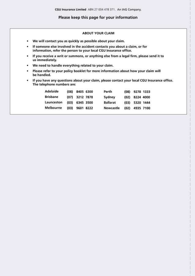 CGU Liability Claim Form | PDF