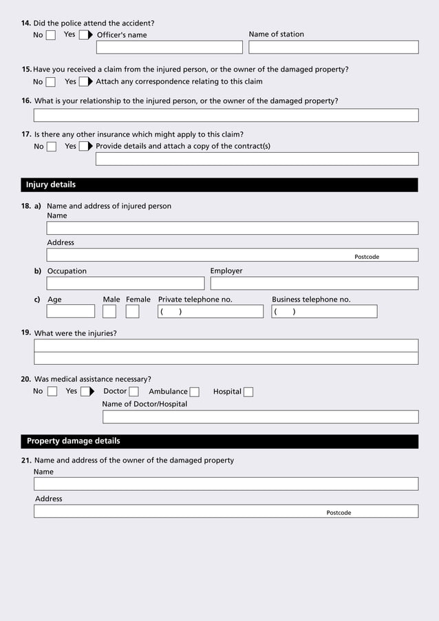 CGU Liability Claim Form | PDF