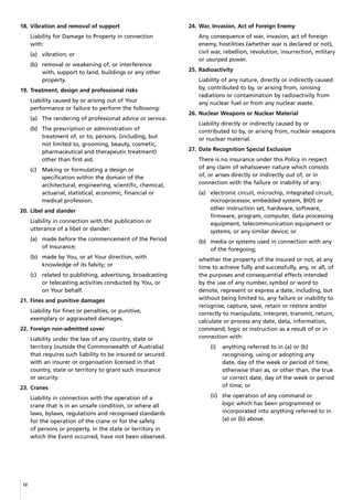 CGU Liability PDS (Product Disclosure Statement / Policy Wording) | PDF