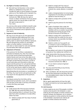 CGU Liability PDS (Product Disclosure Statement / Policy Wording) | PDF