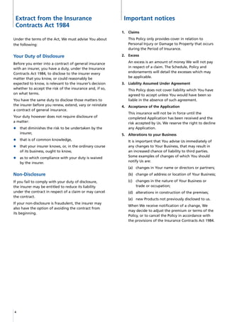 CGU Liability PDS (Product Disclosure Statement / Policy Wording) | PDF