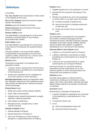 CGU Liability PDS (Product Disclosure Statement / Policy Wording) | PDF