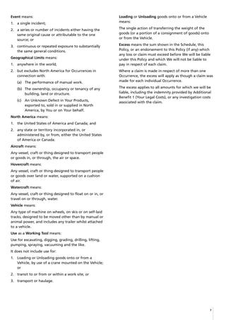 CGU Liability PDS (Product Disclosure Statement / Policy Wording) | PDF