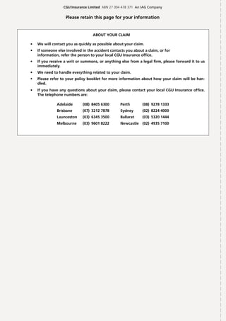 CGU Machinery Breakdown Claim Form | PDF