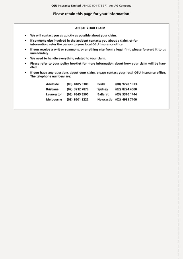 CGU Machinery Breakdown Claim Form | PDF | Home Insurance | Insurance