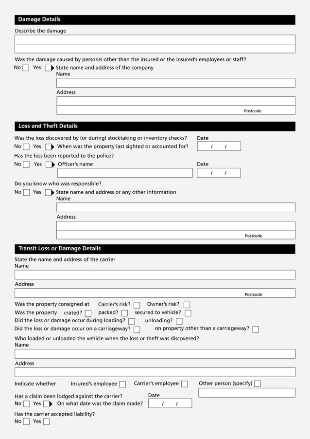 CGU Machinery Breakdown Claim Form | PDF | Home Insurance | Insurance