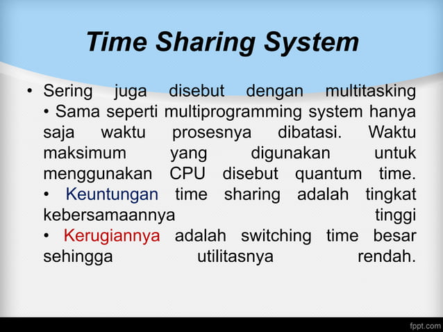 MultiProgramming and Time Sharing