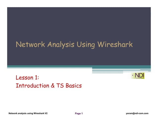Network Analysis Using Wireshark 1 | PPT