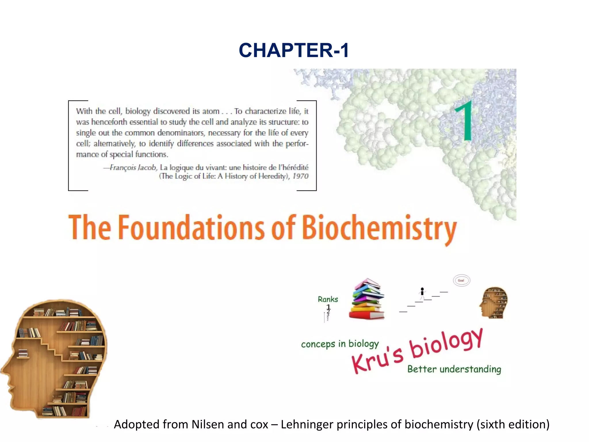 lehninger(sixth edition) Ch 01: The foundations of biochemistry | PPT