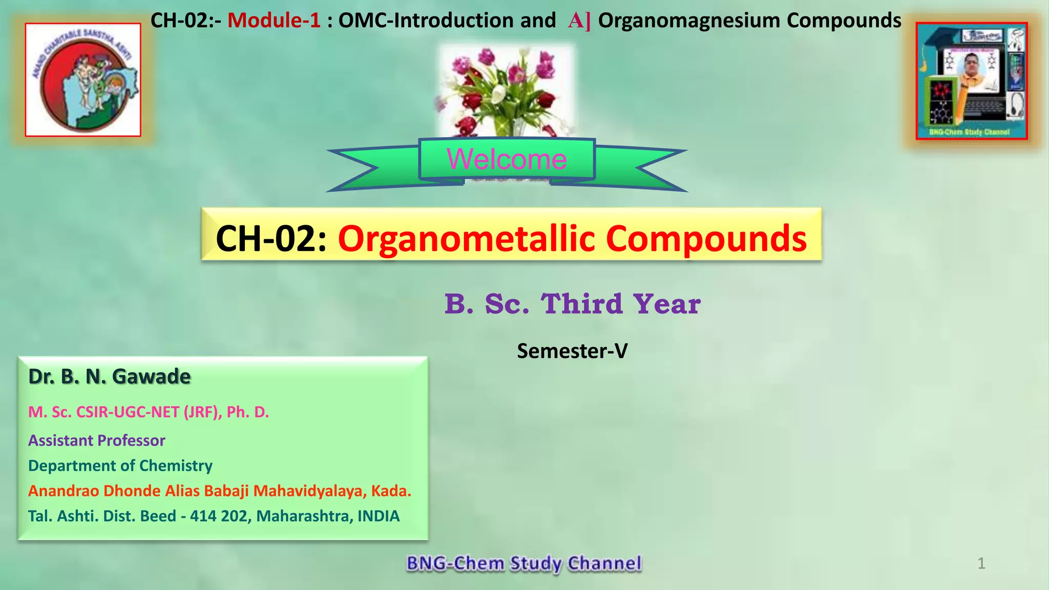 CH-02- Module-1-OMC-Introduction and a] Organomagnesium Compounds | PPTX
