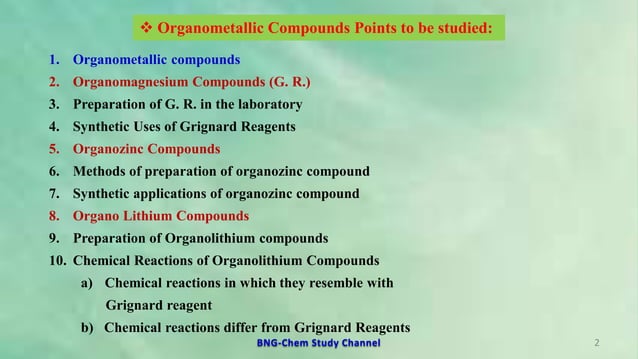 CH-02- Module-1-OMC-Introduction and a] Organomagnesium Compounds | PPT