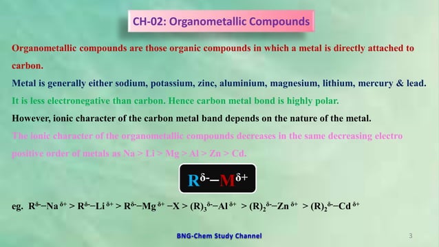 CH-02- Module-1-OMC-Introduction and a] Organomagnesium Compounds | PPT