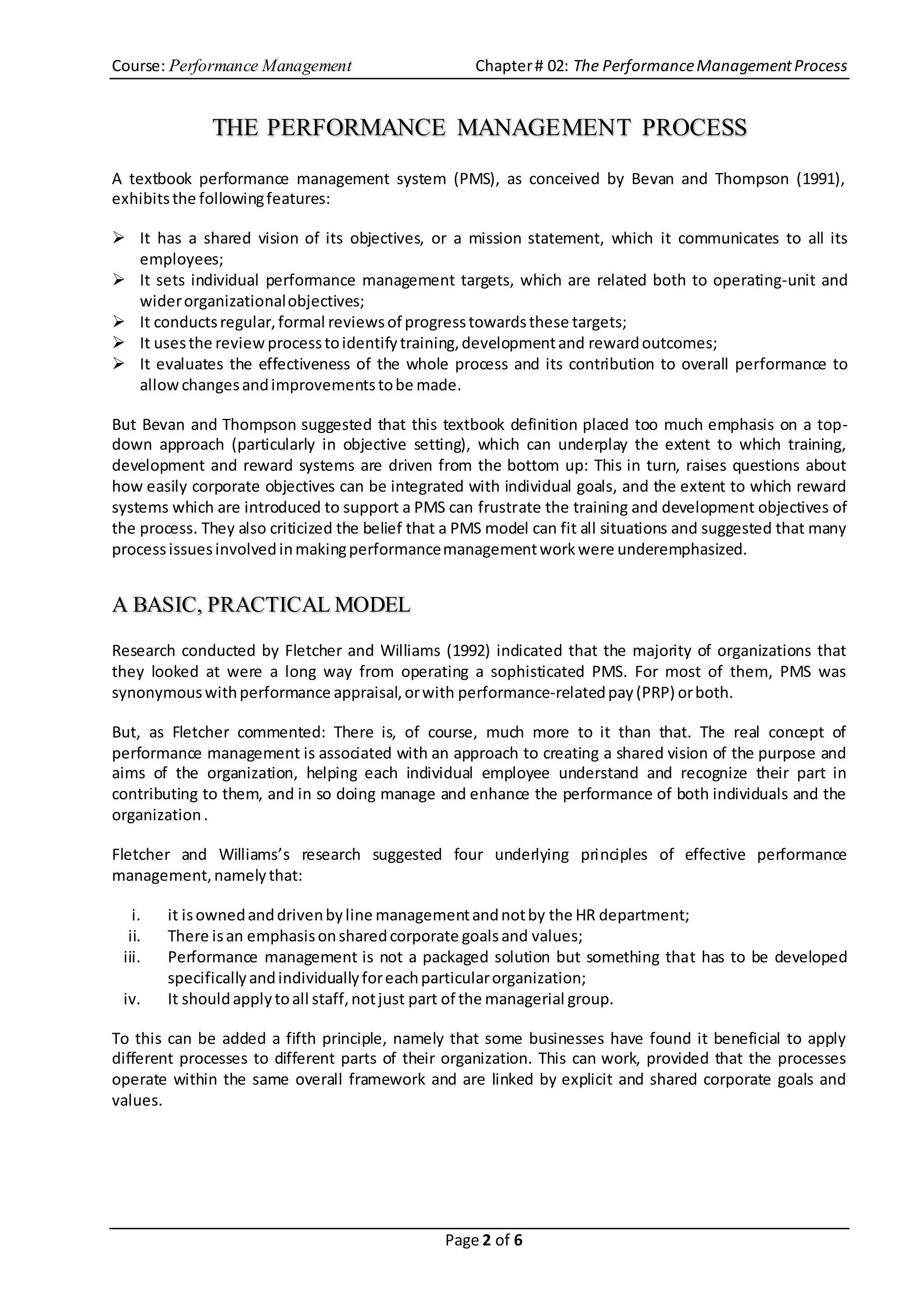 The performance management process | PDF