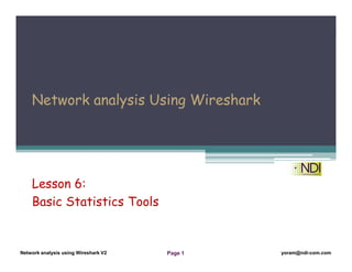 Network Analysis Using Wireshark -Chapter 6- basic statistics tools | PDF